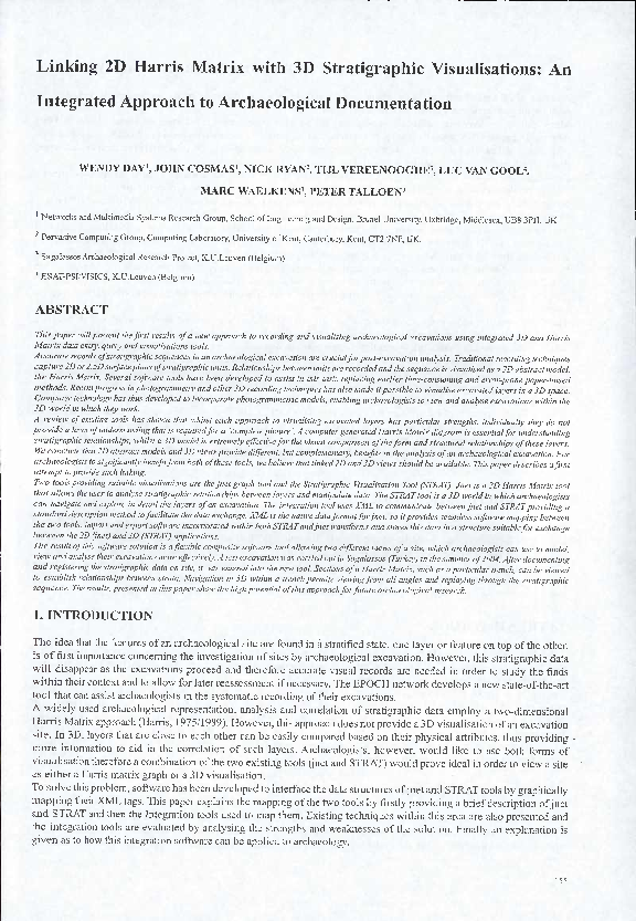 (PDF) Linking 2D Harris matrix with 3D stratigraphic visualisations ...