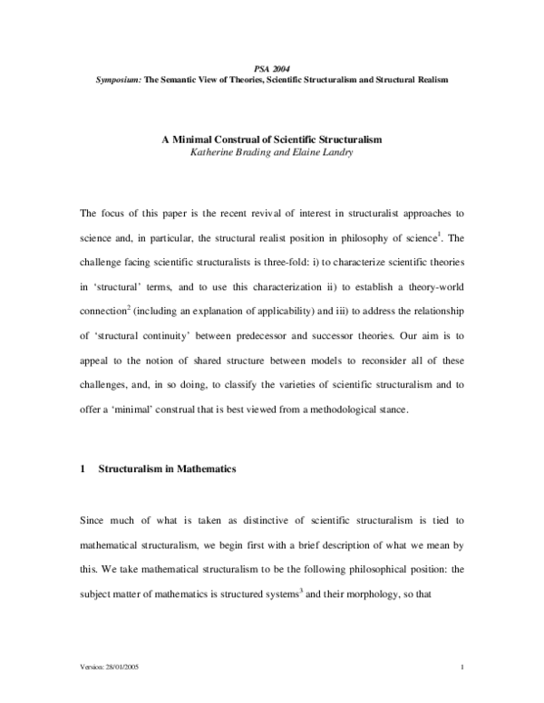(PDF) The Semantic View of Theories , Scientific Structuralism and ...