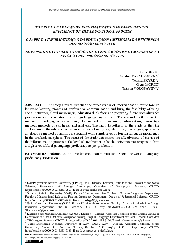 (PDF) The role of education informatization in improving the efficiency ...