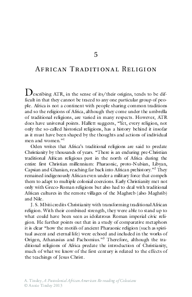 (PDF) African Traditional Religion