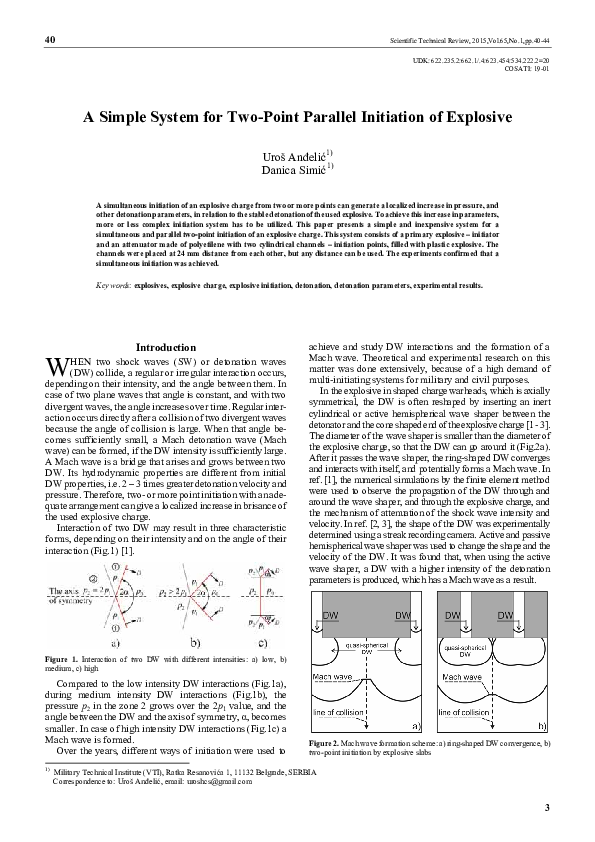 (PDF) A simple system for two-point parallel initiation of explosive