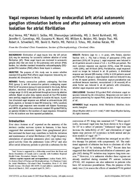 (PDF) Vagal responses induced by endocardial left atrial autonomic ...