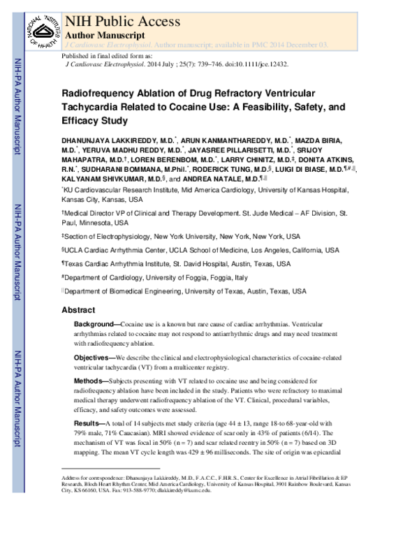 (PDF) Radiofrequency Ablation of Drug Refractory Ventricular ...