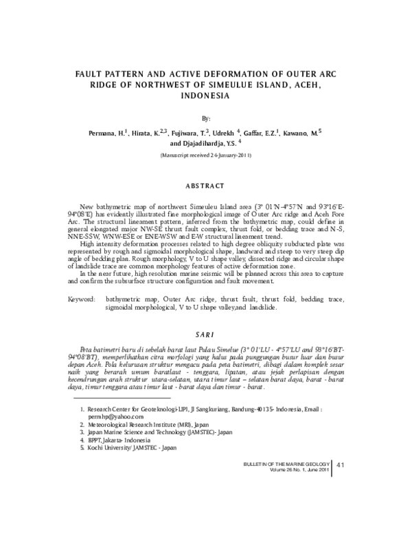 (PDF) Fault Pattern and Active Deformation of Outer Arc Ridge of ...