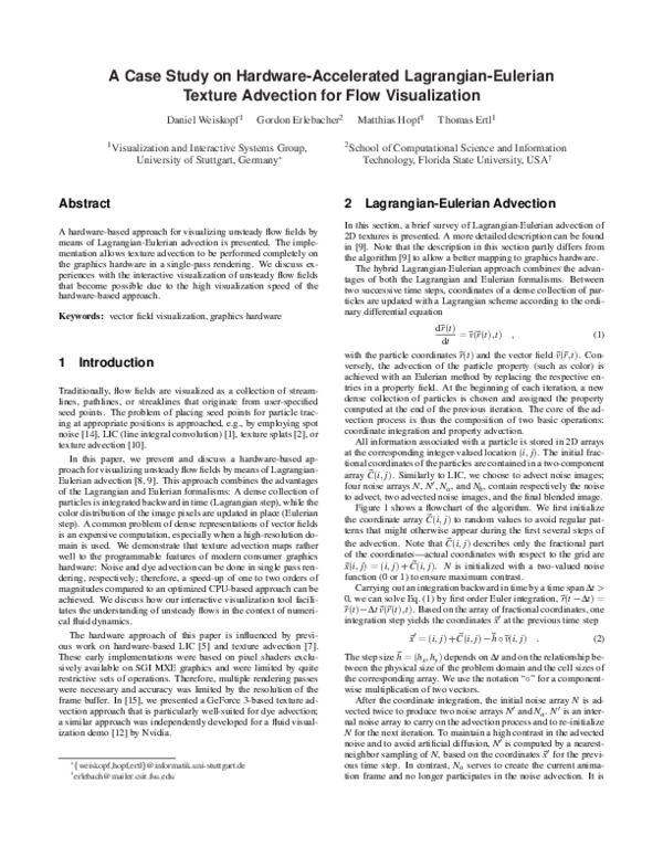 (PDF) A Case Study on Hardware-Accelerated Lagrangian-Eulerian Texture Advection for Flow ...