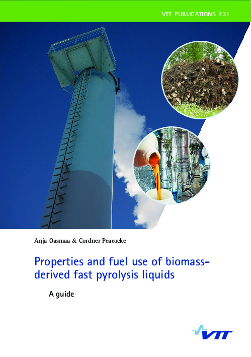 (PDF) Properties and fuel use of biomass-derived fast pyrolysis liquids A guide Properties and ...