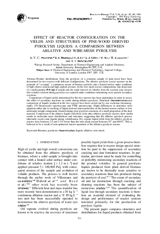 (PDF) Effect of reactor configuration on the yields and structures of ...