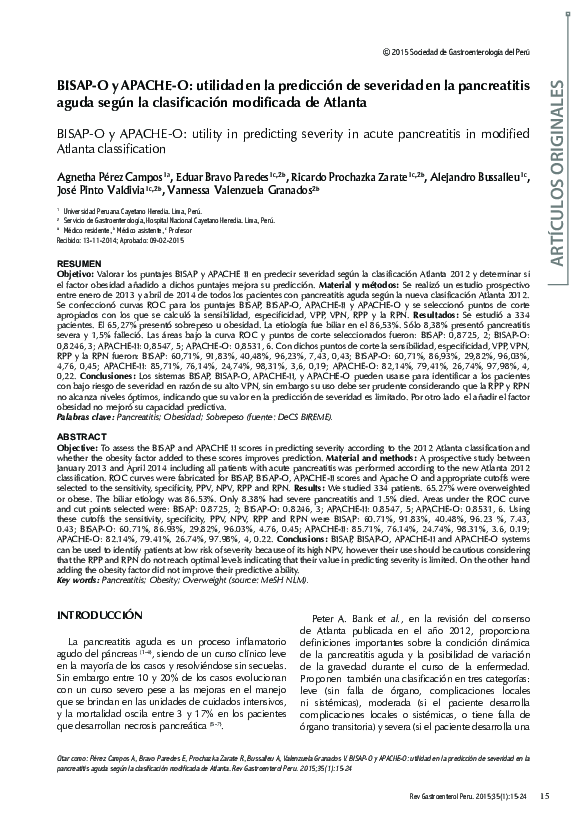 (PDF) [BISAP-O y APACHE-O: utility in predicting severity in acute ...