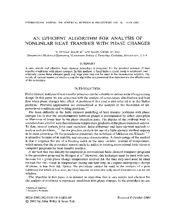 (PDF) An efficient algorithm for analysis of nonlinear heat transfer ...