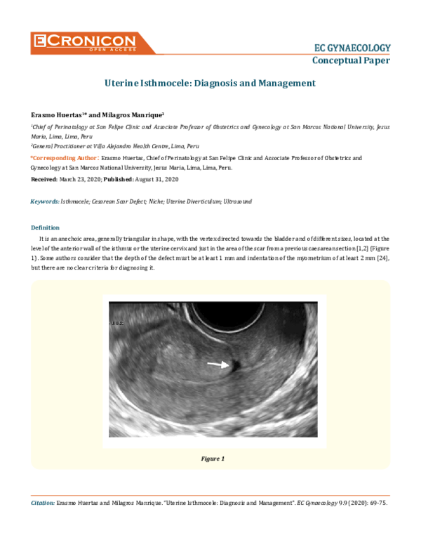 (PDF) Uterine Isthmocele: Diagnosis and Management