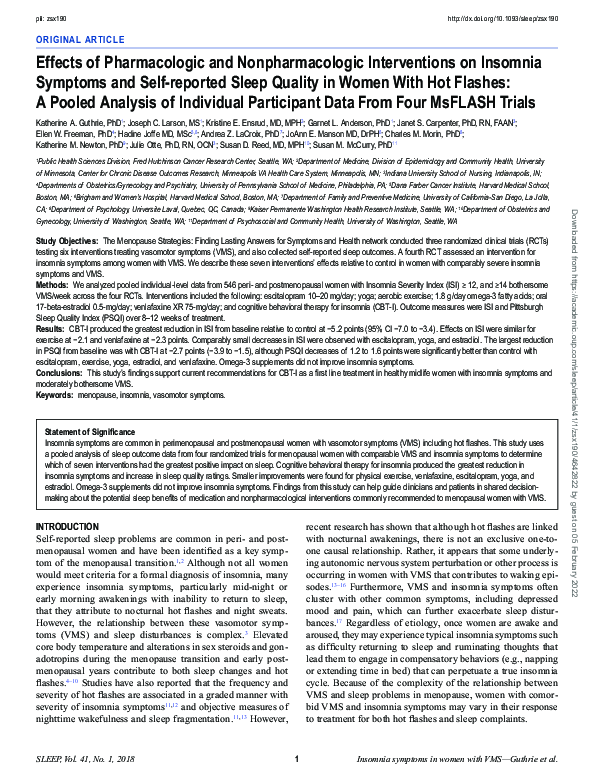 (PDF) Effects of Pharmacologic and Nonpharmacologic Interventions on ...