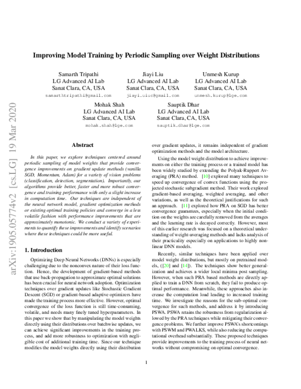 (PDF) Improving Model Training by Periodic Sampling over Weight ...