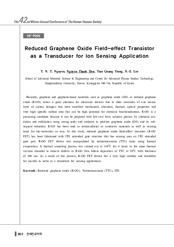 (PDF) Reduced graphene oxide field-effect transistor for label-free ...