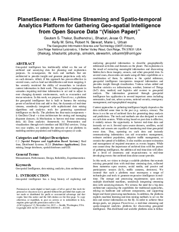 (PDF) PlanetSense: A Real-time Streaming and Spatio-temporal Analytics ...