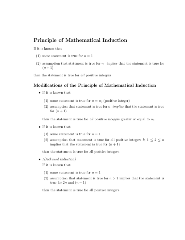 (PDF) The Principle of Mathematical Induction