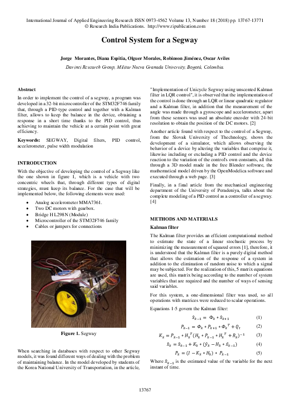 (PDF) Control System for a Segway