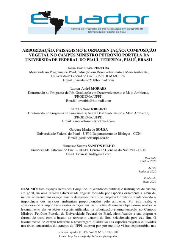 (PDF) Arborização, Paisagismo e Ornamentação: Composição No Campus ...
