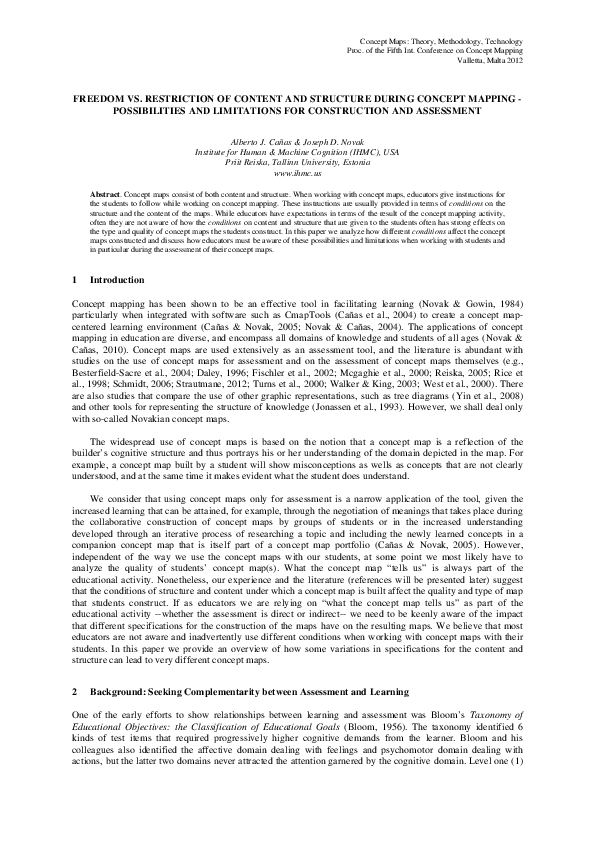 (PDF) Freedom vs. Restriction of Content and Structure during Concept ...