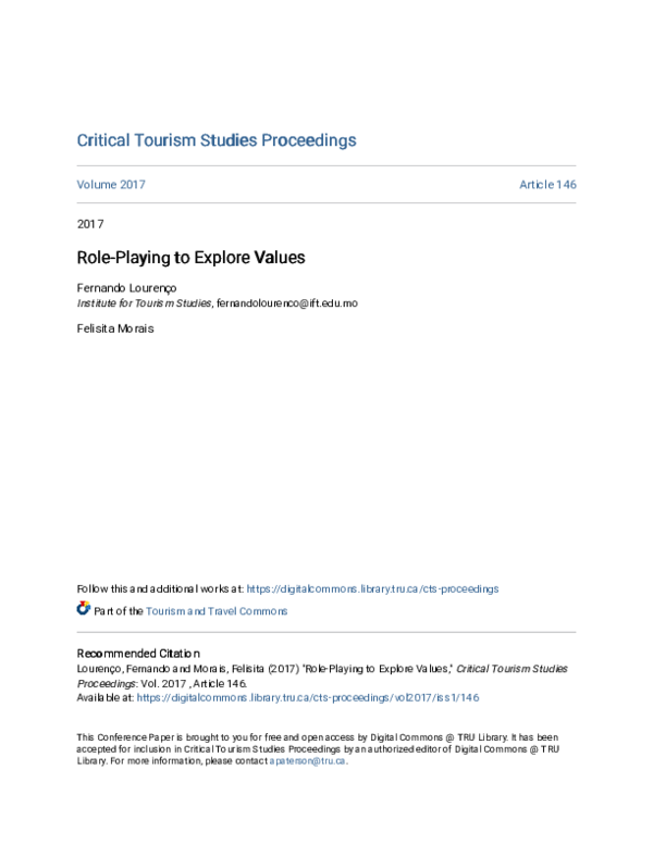 (PDF) Role-Playing to Explore Values