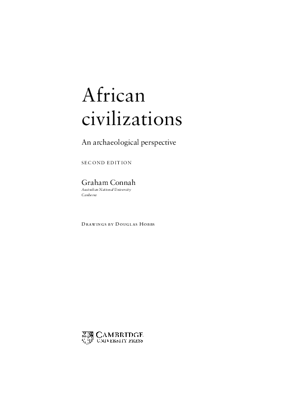 (PDF) African Civilizations an Archaeological Perspective