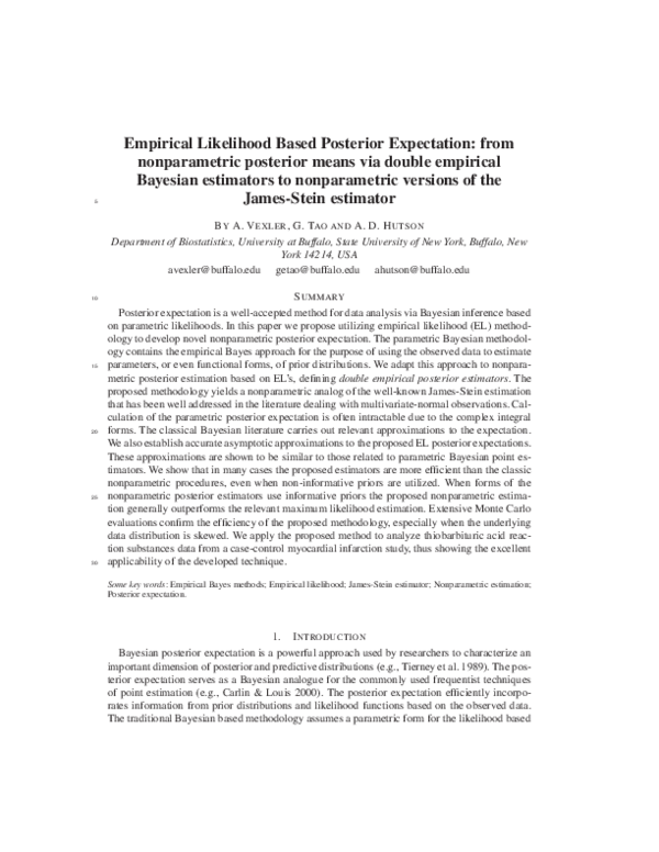 (PDF) Empirical Likelihood Based Posterior Expectation : from ...