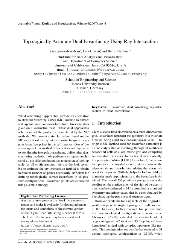 (PDF) Journal of Virtual Reality and Broadcasting, Volume 4(2007), no ...