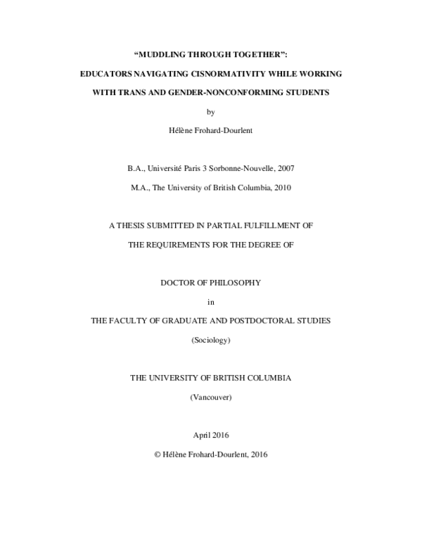 (PDF) Muddling through together : educators navigating cisnormativity ...