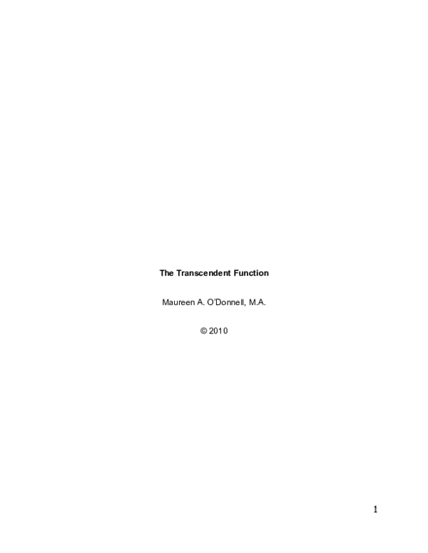 (PDF) The Transcendent Function