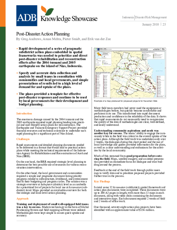 (PDF) Post-Disaster Action Planning