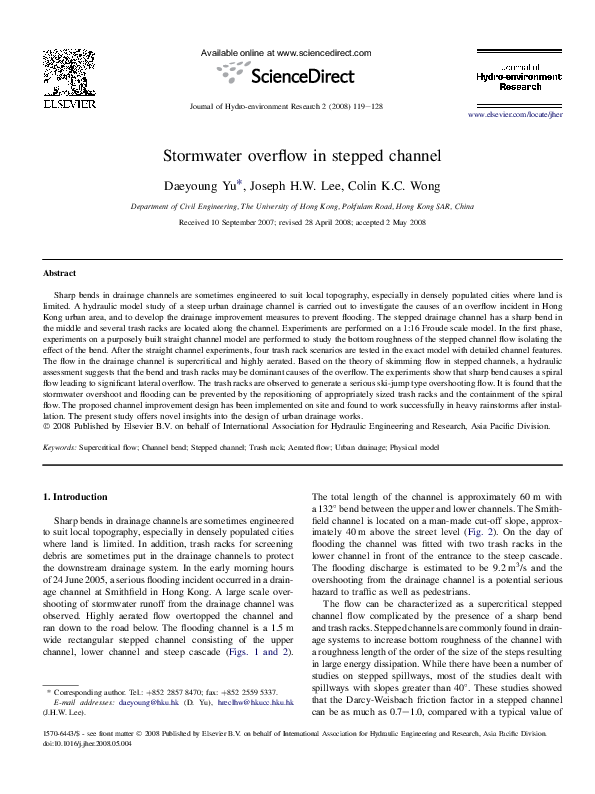 (PDF) Stormwater overflow in stepped channel