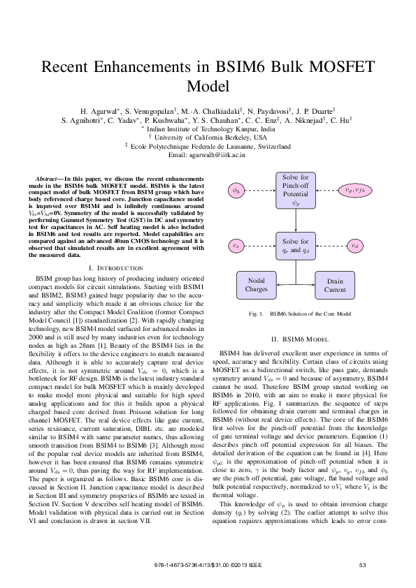 (PDF) Recent enhancements in BSIM6 bulk MOSFET model