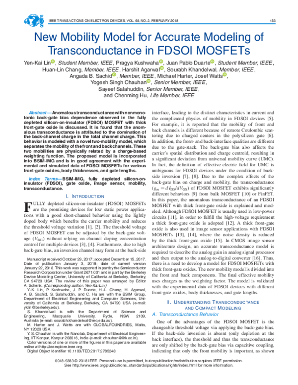 (PDF) New Mobility Model for Accurate Modeling of Transconductance in ...