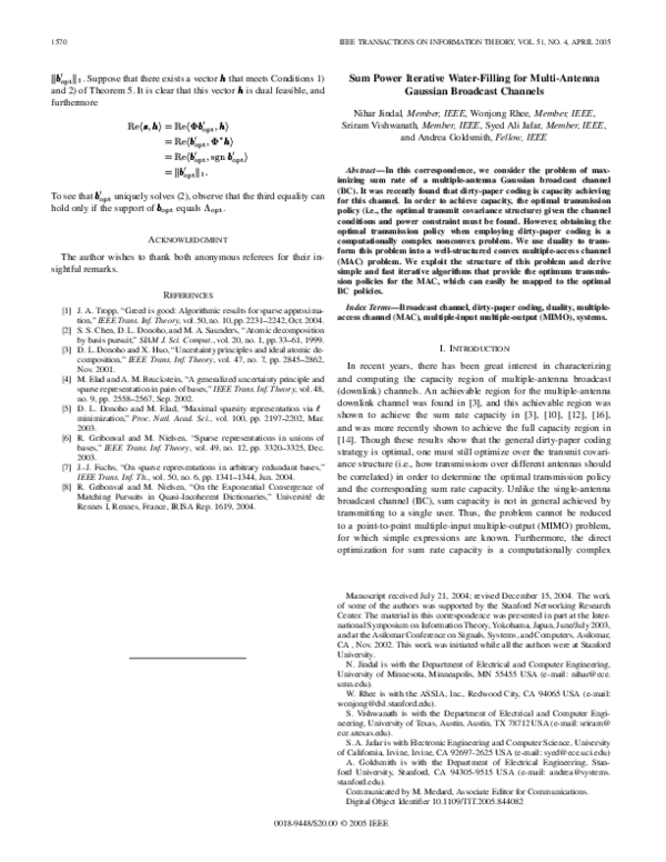 (PDF) Sum Power Iterative Water-Filling for Multi-Antenna Gaussian ...