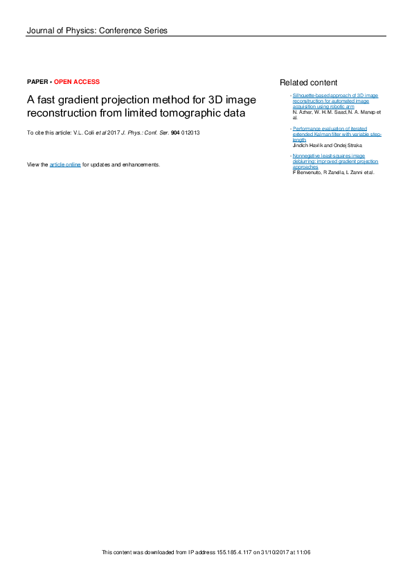 Pdf A Fast Gradient Projection Method For 3d Image Reconstruction