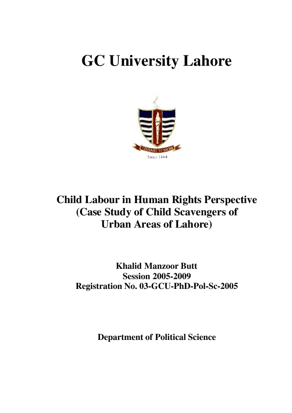 (PDF) Child Labour in Human Rights Perspective: Case Study of Child ...