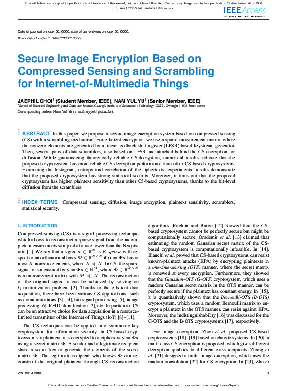 Secure Image Encryption Based On Compressed Sensing And Scrambling For