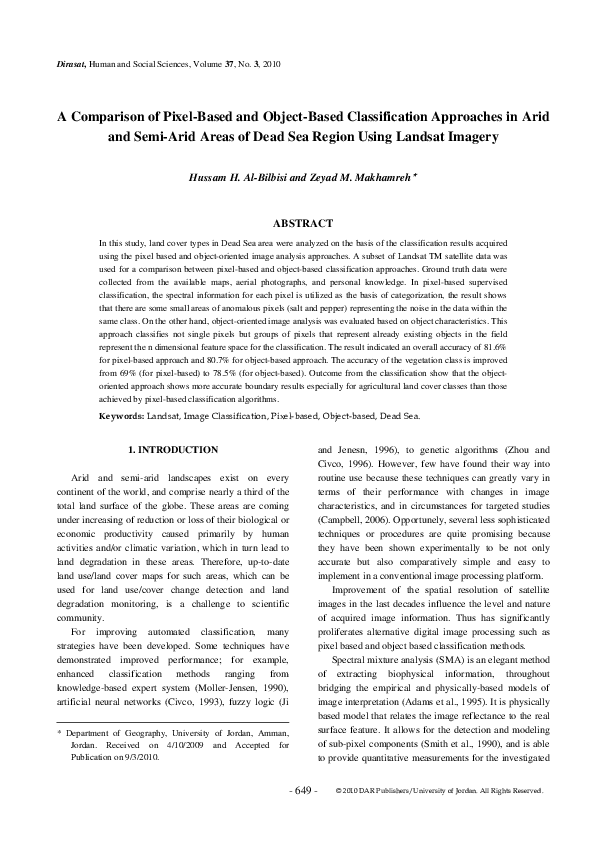 (PDF) A Comparison of Pixel-Based and Object-Based Classification ...