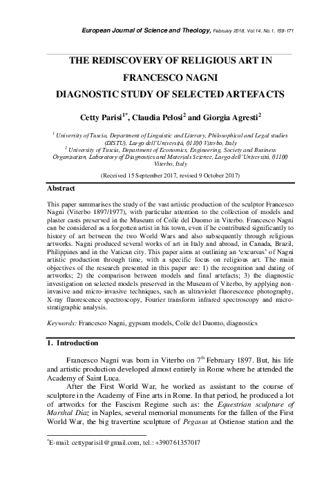(PDF) The Rediscovery of Religious Art in Francesco Nagni Diagnostic ...