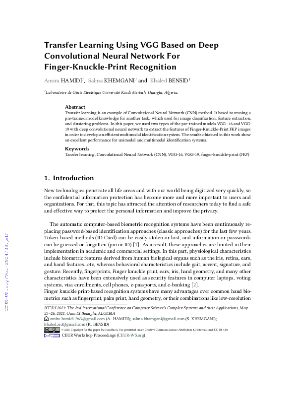 Pdf Transfer Learning Using Vgg Based On Deep Convolutional Neural