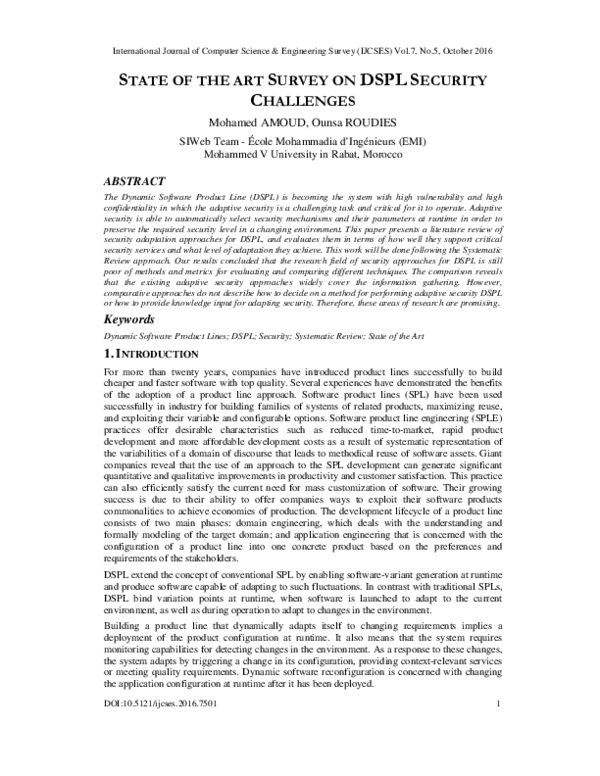 (PDF) State of the Art Survey on DSPL Security Challenges