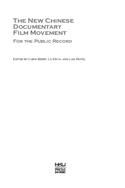 (PDF) The New Chinese Documentary Film Movement