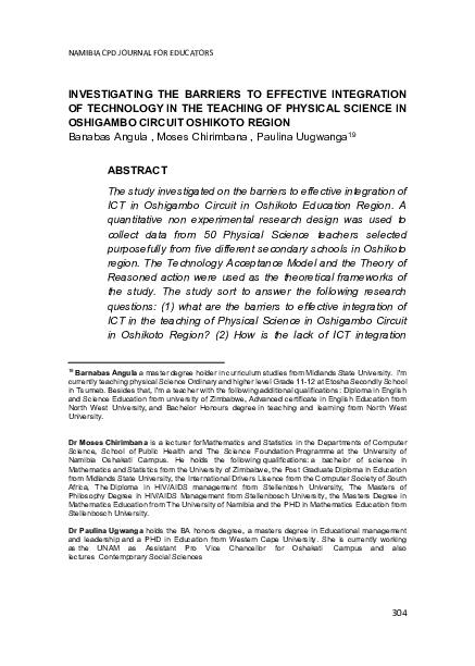 (PDF) Investigating the Barriers to Effective Integration of Technology ...