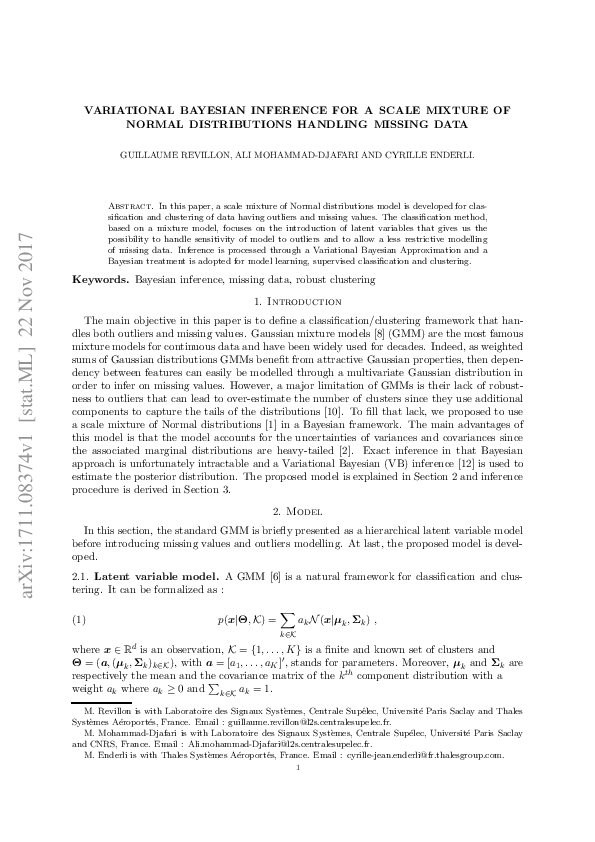 (PDF) Variational Bayesian Inference For A Scale Mixture Of Normal ...