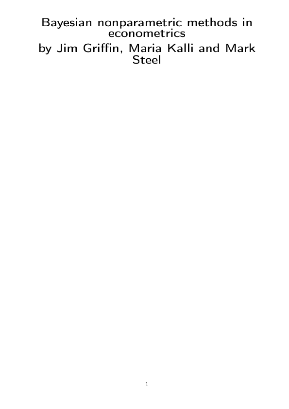 (PDF) Discussion of “Nonparametric Bayesian Inference in Applications”: Bayesian nonparametric ...
