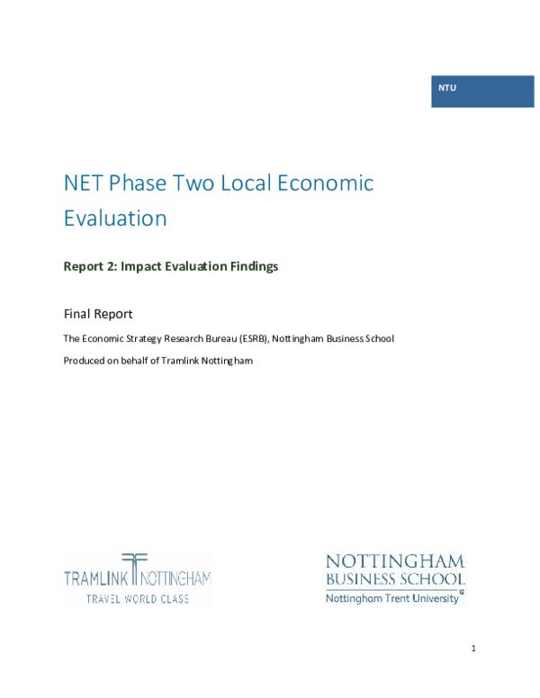 (PDF) NET phase two local economic evaluation: report 2: impact ...