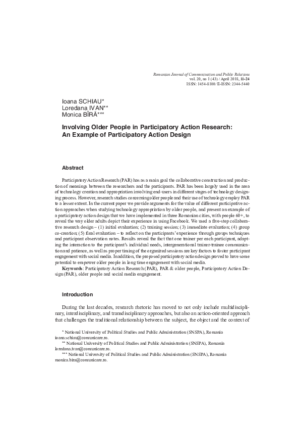 (PDF) Involving Older People in Participatory Action Research: An ...