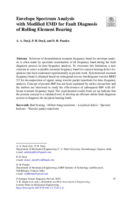(PDF) Envelope Spectrum Analysis with Modified EMD for Fault Diagnosis ...