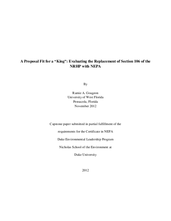 (PDF) A proposal fit for a “King”: Evaluating the replacement of ...