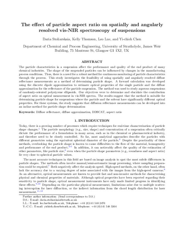 Pdf The Effect Of Particle Aspect Ratio On Spatially And Angularly