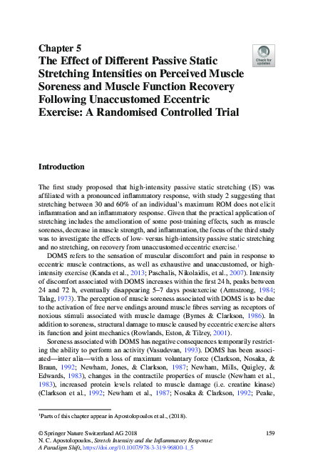 (PDF) The Effect of Different Passive Static Stretching Intensities on Perceived Muscle Soreness ...